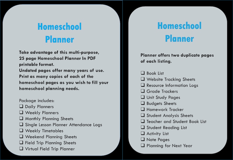 Digital Homeschool Planner Digital and Printable. - Etsy
