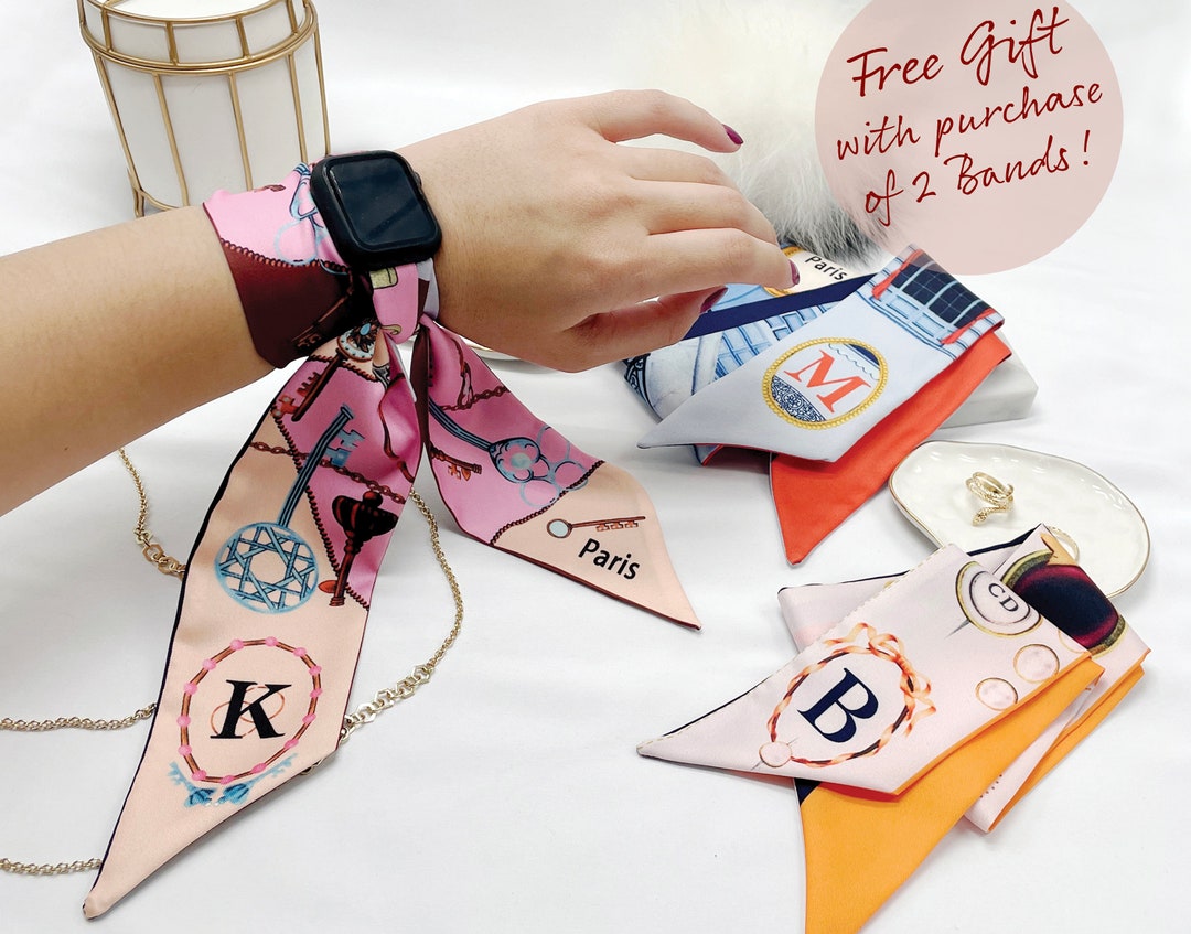 Personalized Name Initial Alphabet Wrap Scarf Band for Apple Watch ...