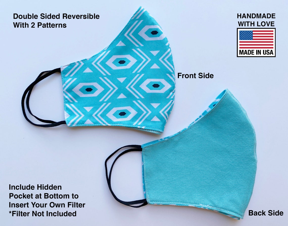 Teal Geometric. Matching Adults and Kids Face Masks | Etsy