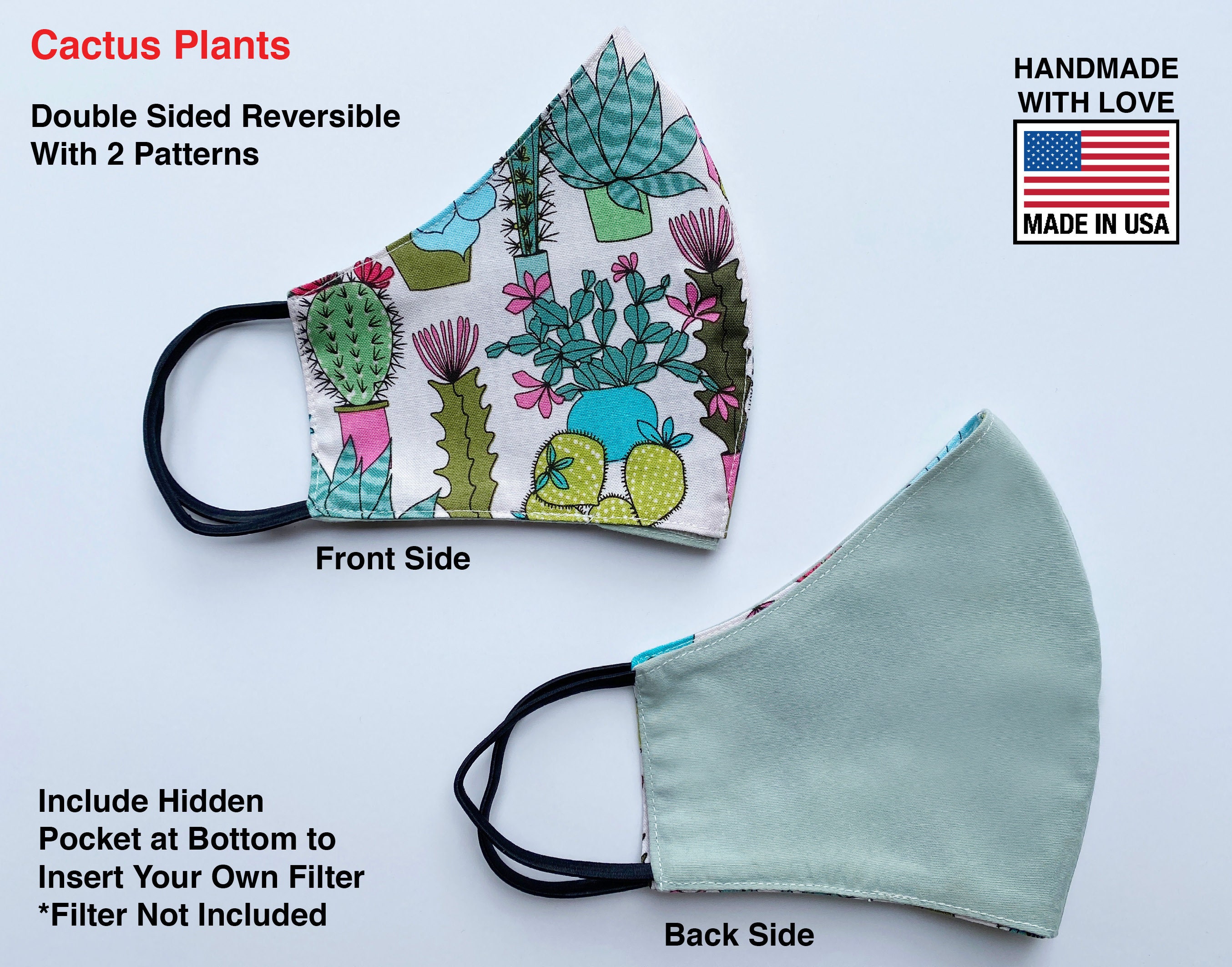 Cactus Plants. Matching Adults & Kids Face Masks Reversible - Etsy
