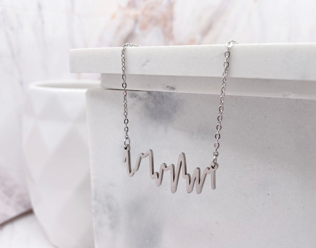 Heartbeat Necklace, Music Beat Sound Wave Jewelry, Baby Heart Rate EKG ...