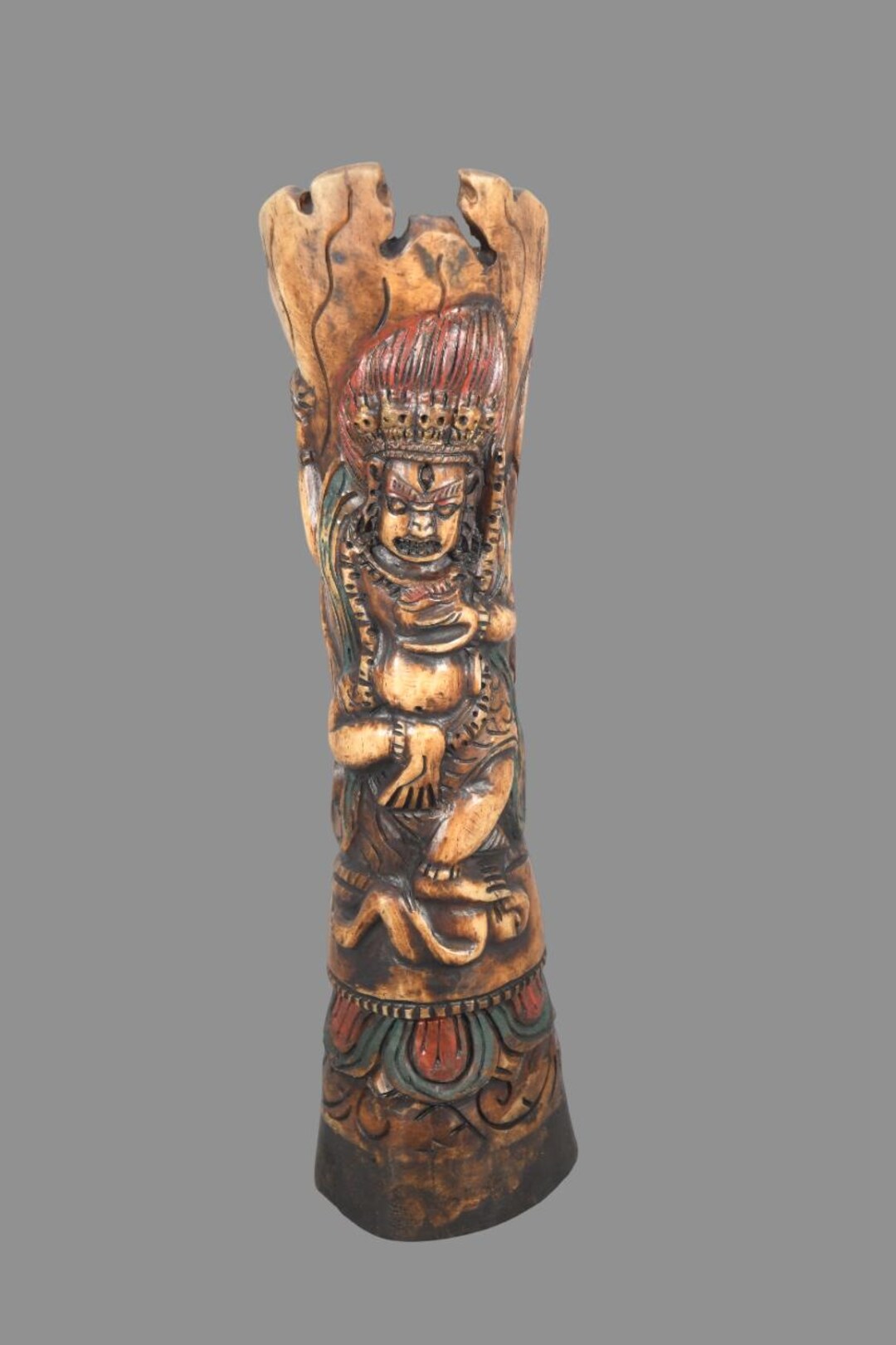 Antique Tibetan Handmade Mahakala Seal Tantric Ritual Collectible Craft ...