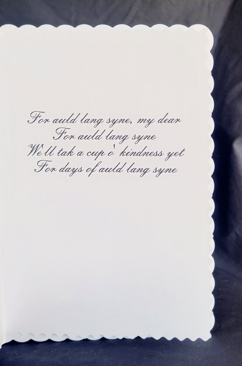 Auld Lang Syne - Hand Finished New Years Card (5.8 X 8.3 Inches (A5 ...