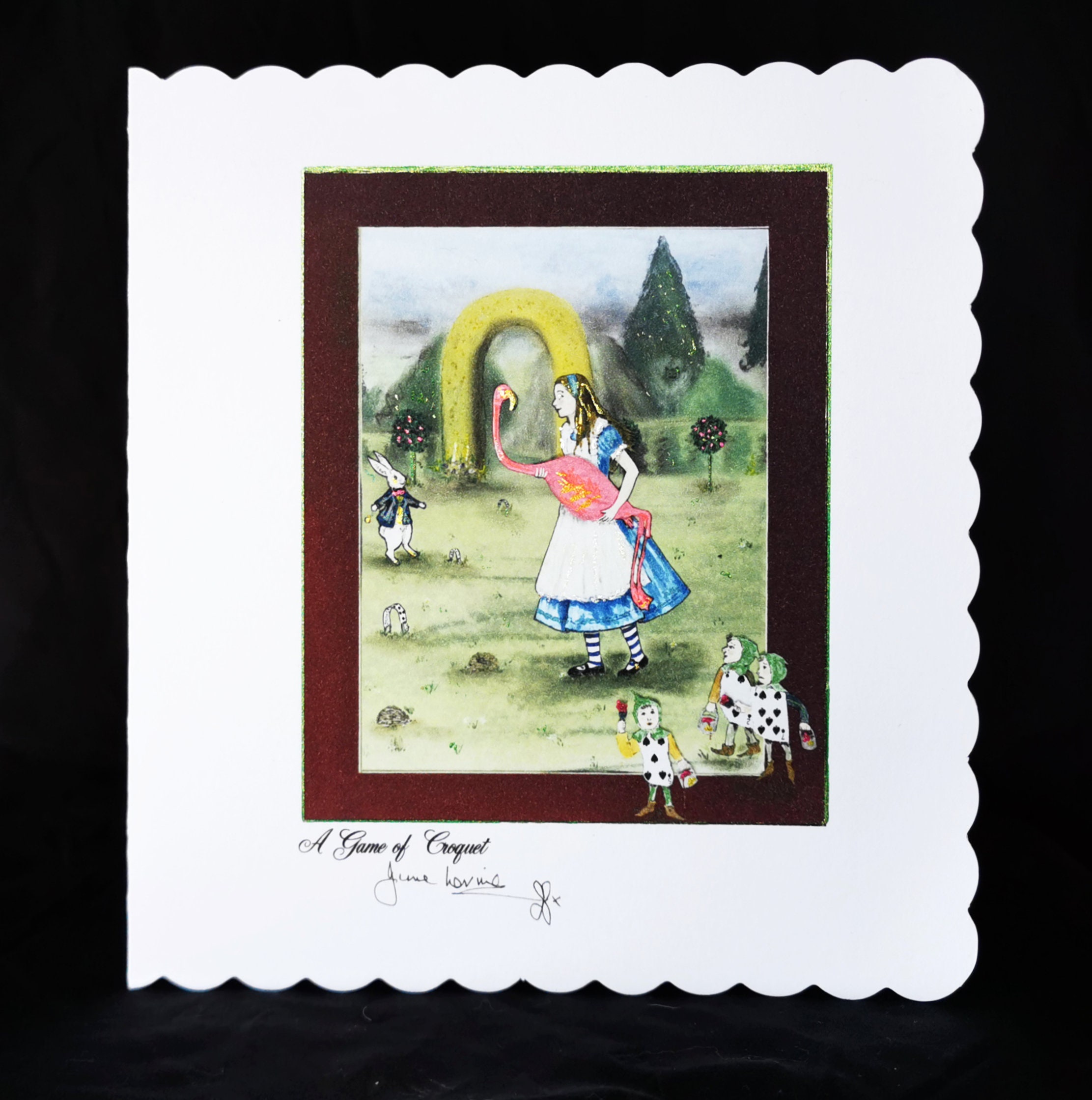 A Game of Croquet- Hand Finished Greeting Card, 7 X7 Inches - Etsy