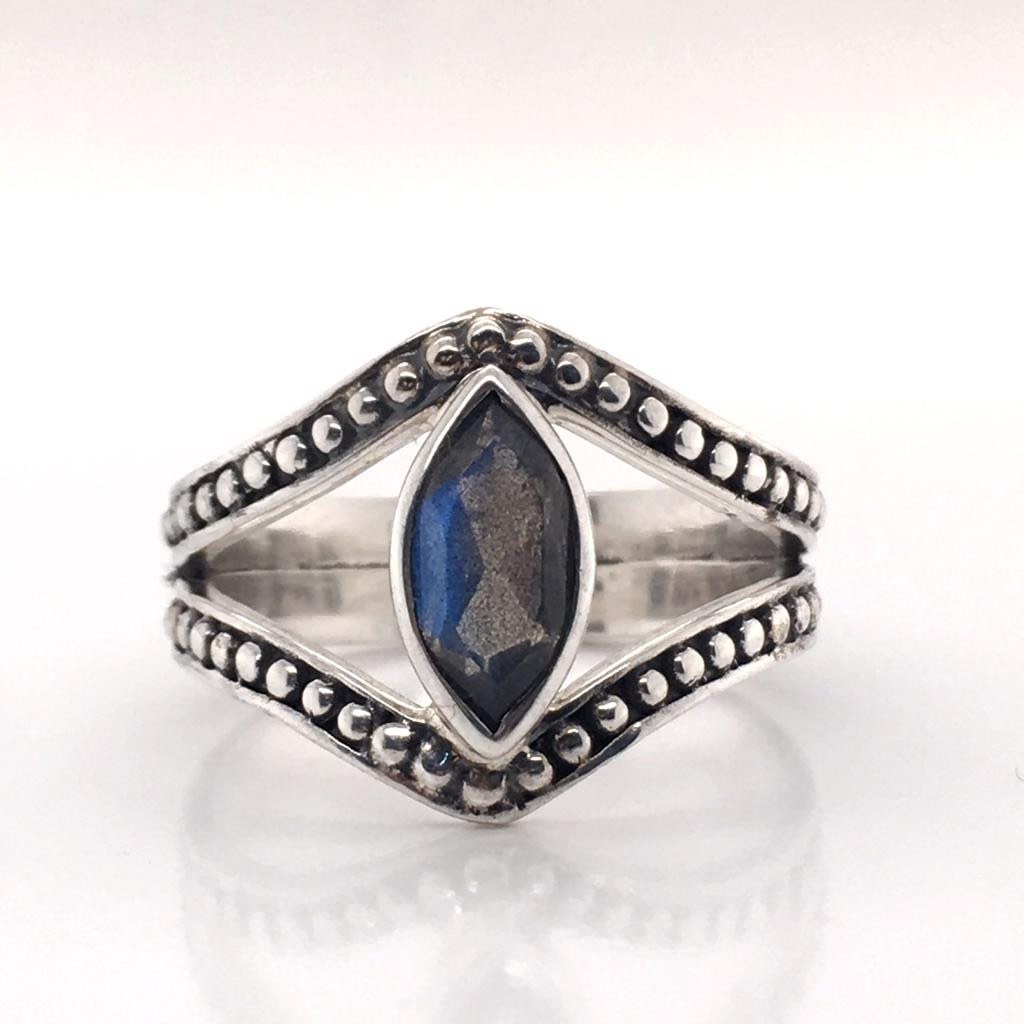 Sterling Silver Gemstone Ring, Faceted Gemstone Ring, Silver Ring ...