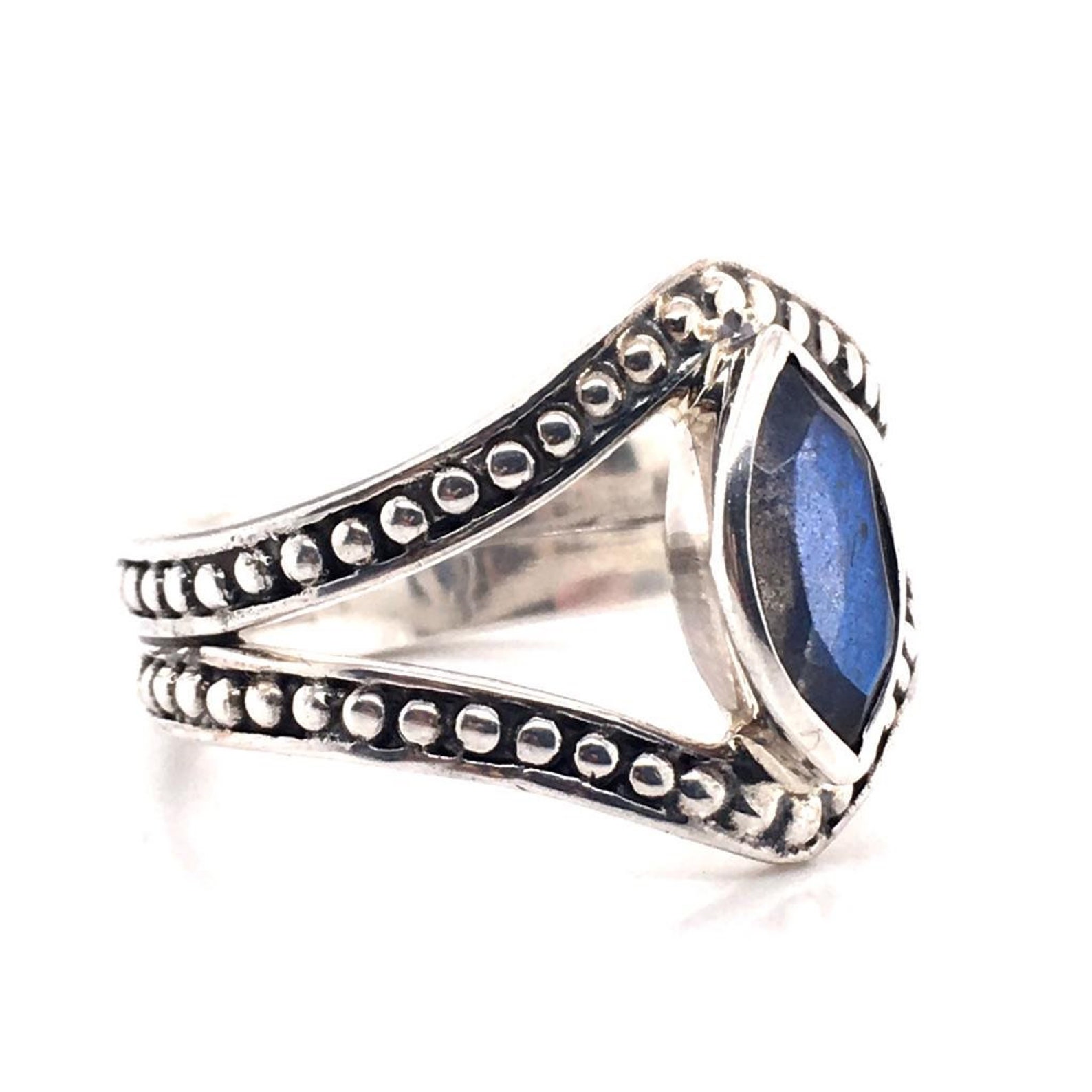 Sterling Silver Gemstone Ring, Faceted Gemstone Ring, Silver Ring ...