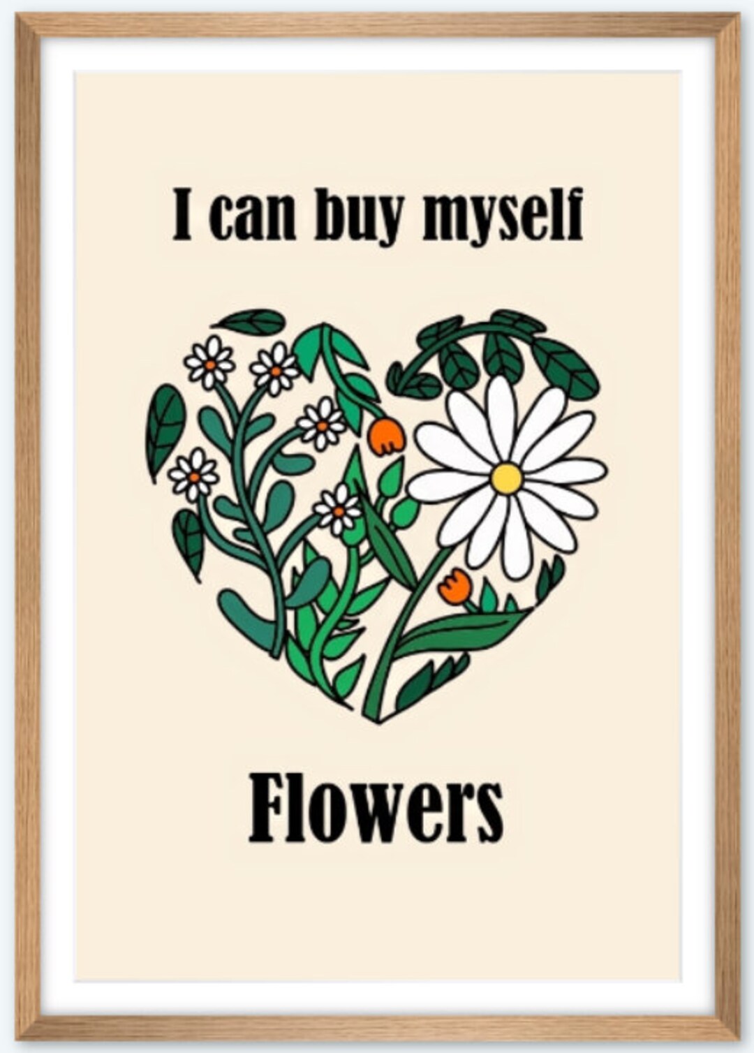 Poster to Print Heart Flowers Decoration Wall Art Digital Download ...