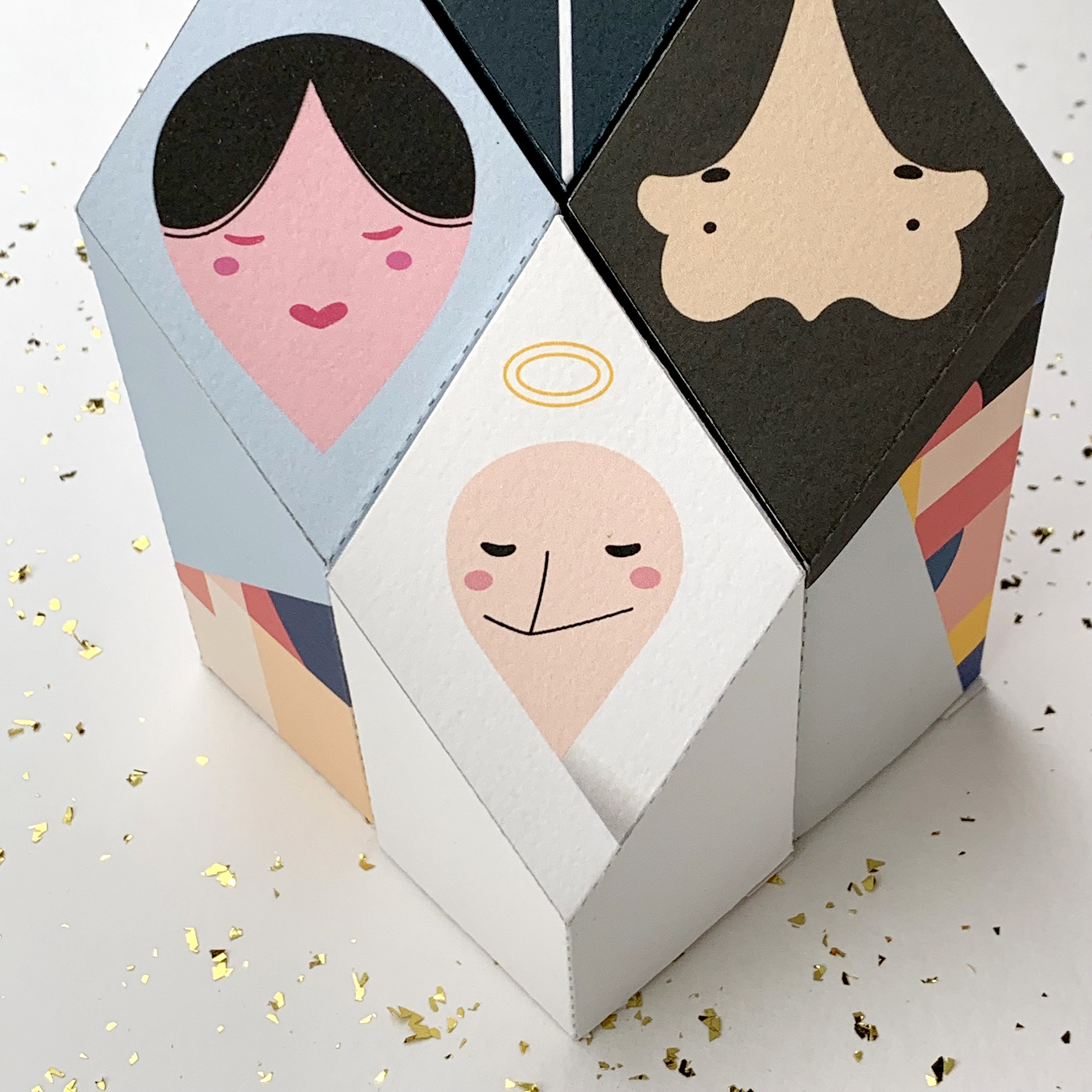 Christmas Nativity Set Favor Box, Nativity Stable Decorative Box ...