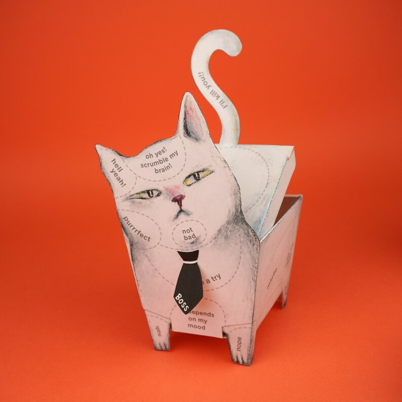 Cat Petting Chart Favor Box, Cat Petting Guide Box for Gift, Printable ...