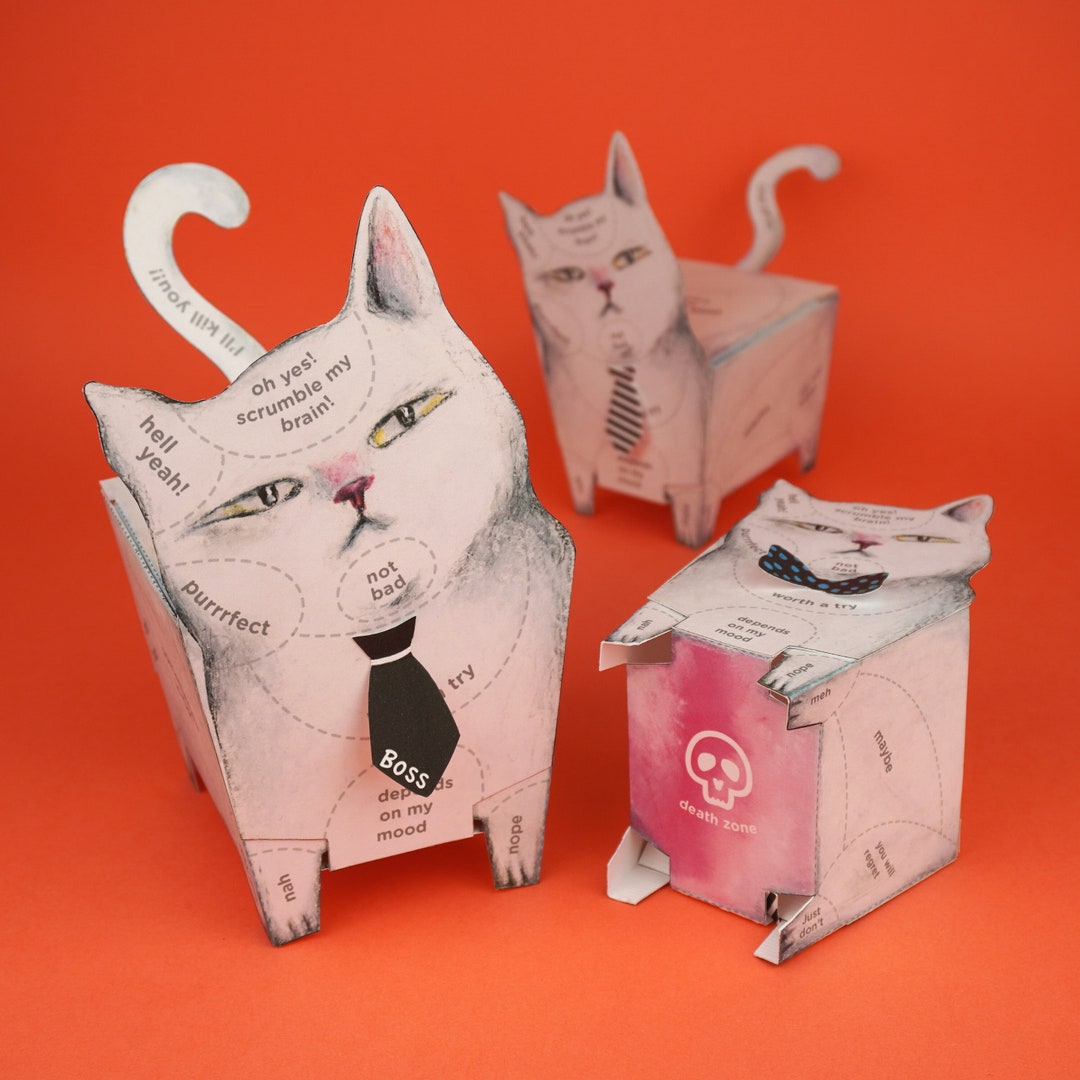 Cat Petting Chart Favor Box, Cat Petting Guide Box for Gift, Printable ...