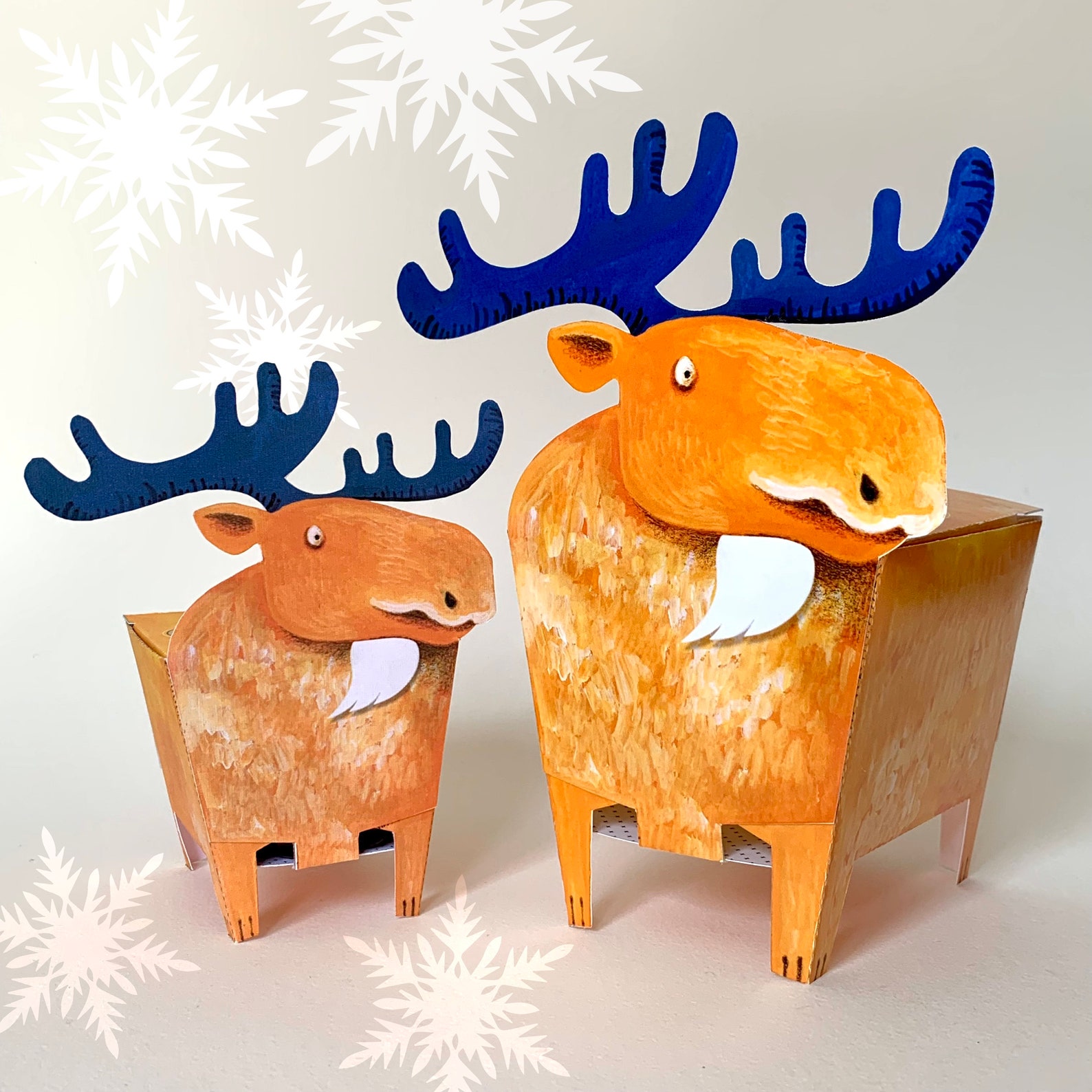 Christmas Moose Favor Box Printable, Xmas Moose Party Box PDF ...