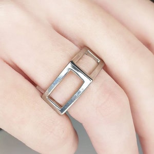 Shape Ring 14k in Solid Gold / Square Ring / Unisex Ring / - Etsy