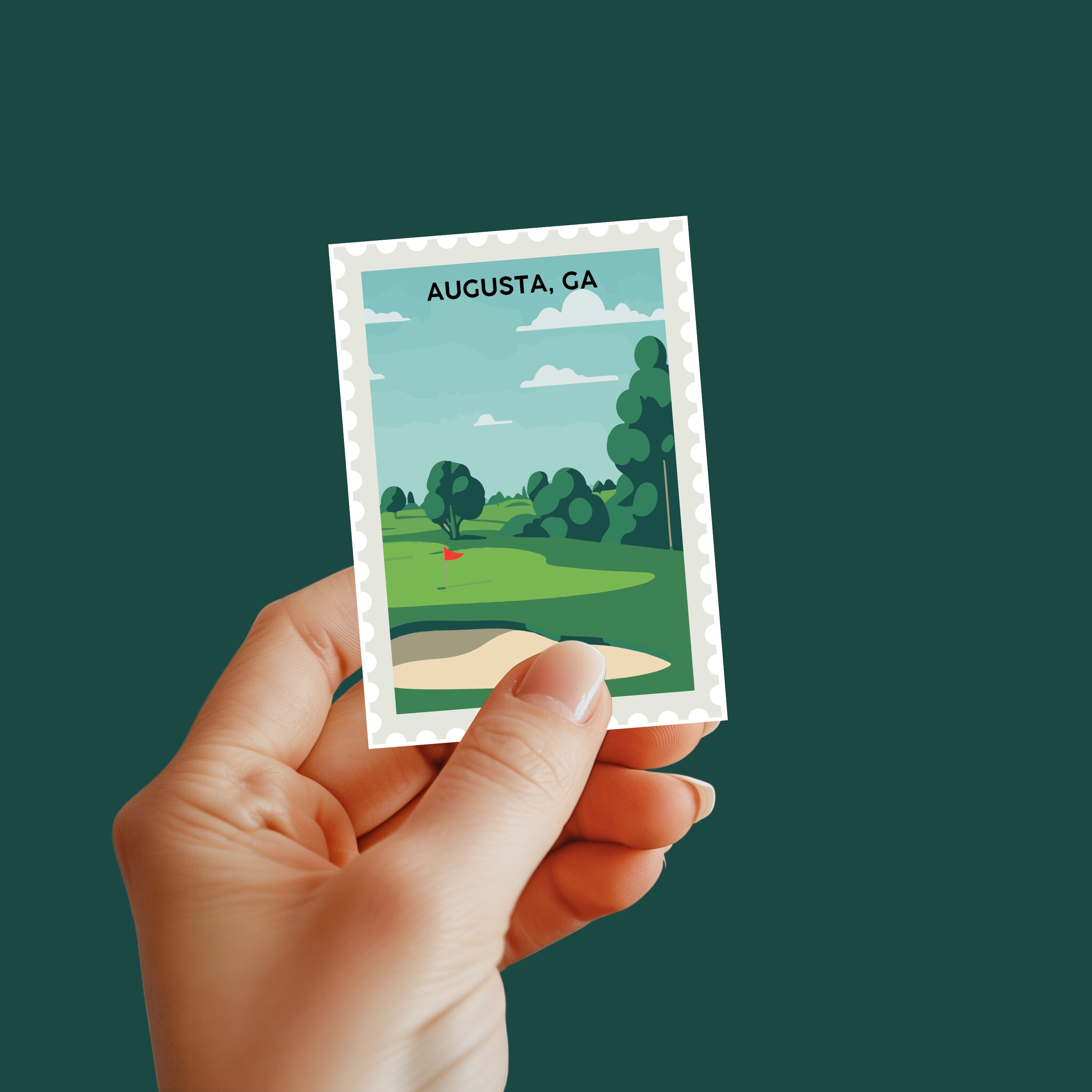 Augusta, GA Stamp Sticker - Etsy