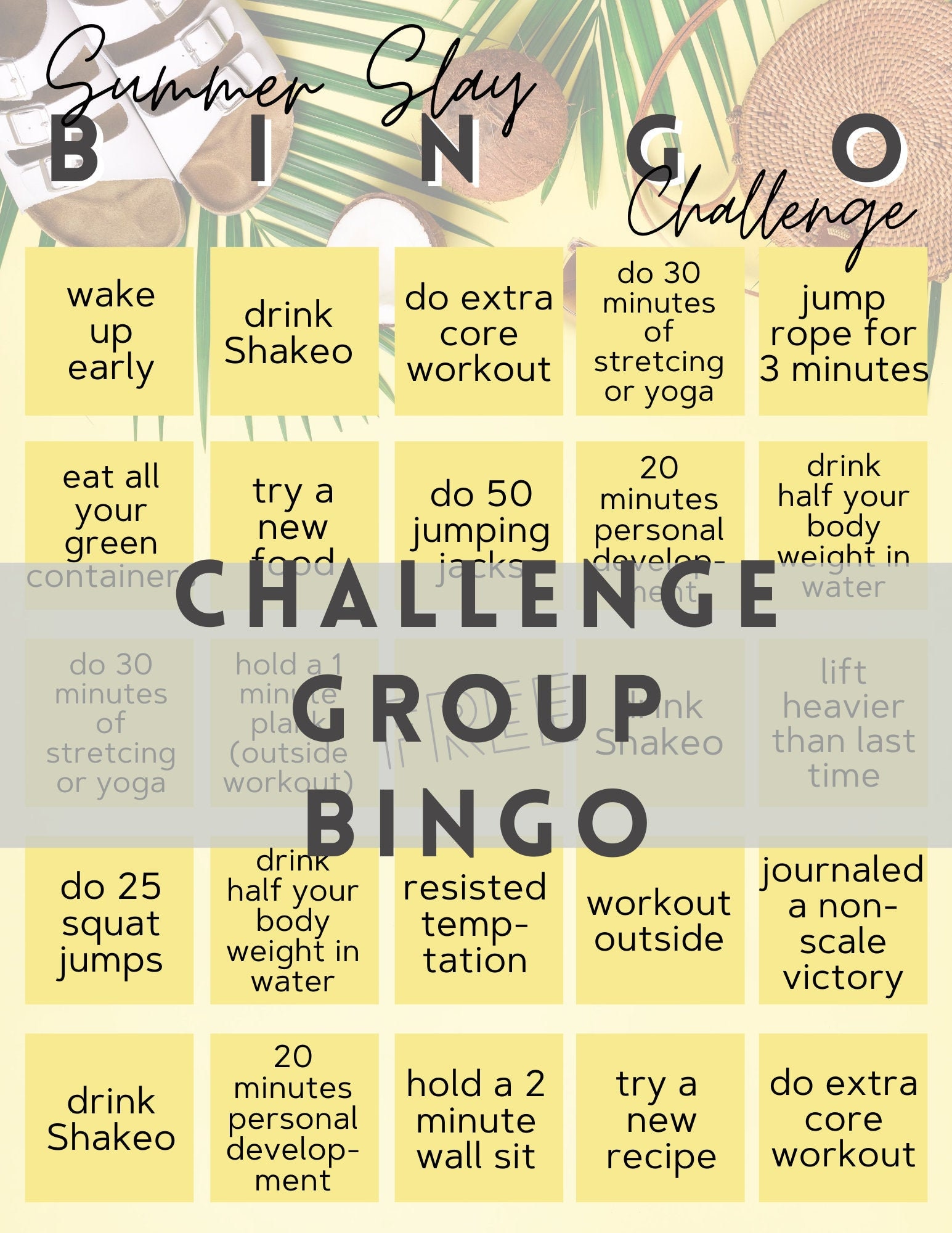 Challenge Group BINGO - Etsy
