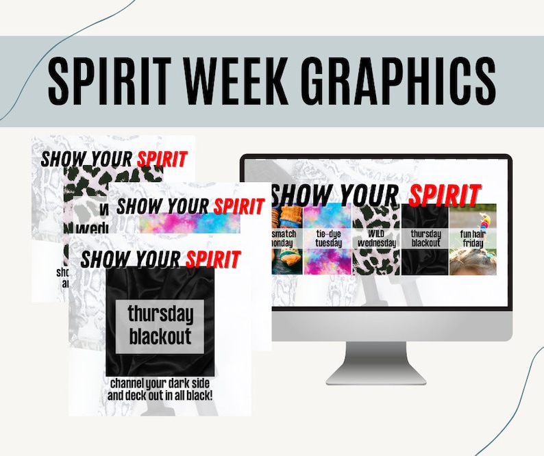 Spirit Week Graphics - Etsy