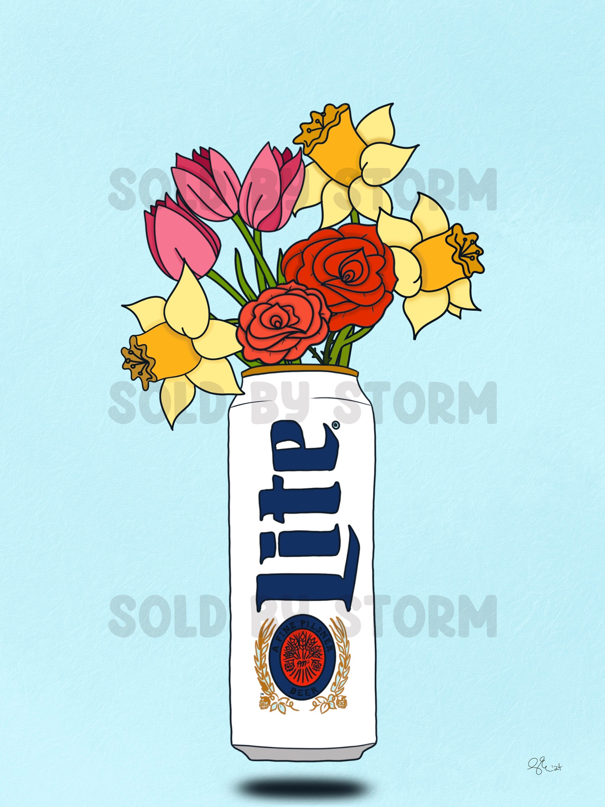Digital Customizable Beer Can Flower Bouquet Artwork - Etsy