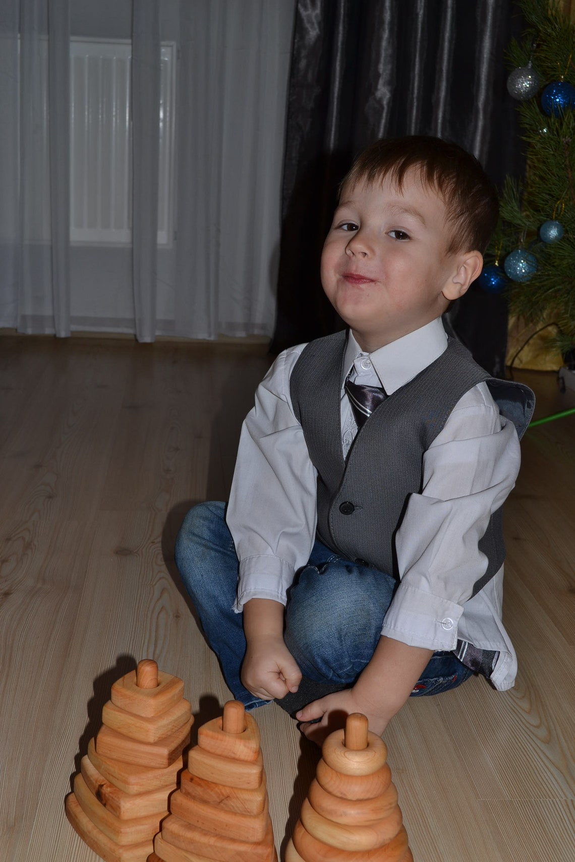 Wooden Stacking Toy Wooden Pyramid Toy Wooden Toys Natural - Etsy