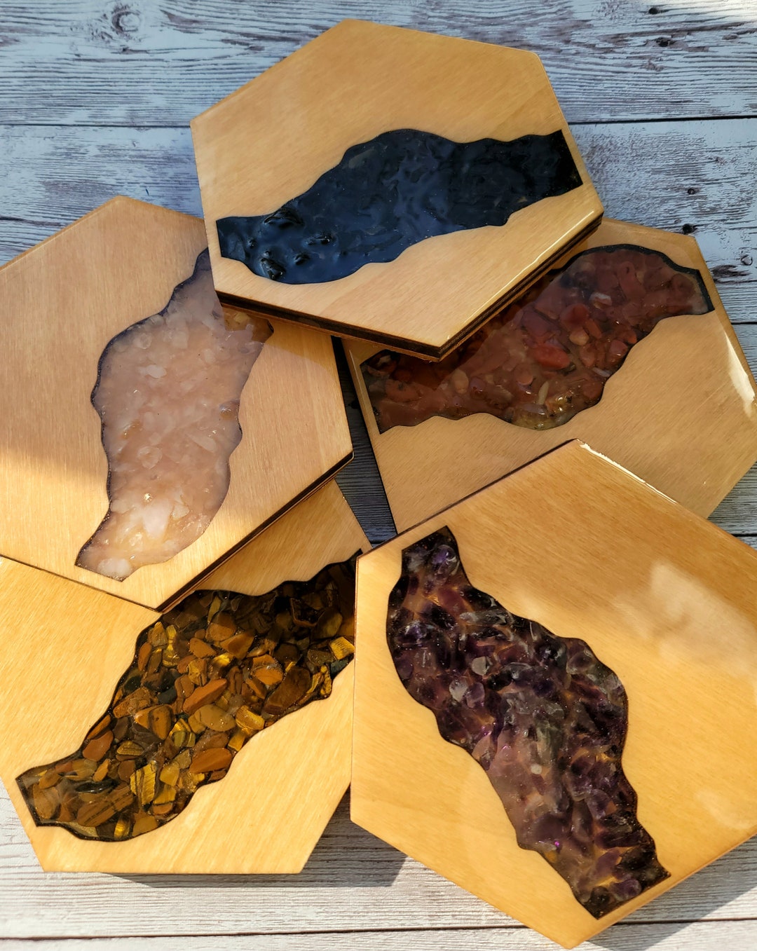 Stone Chip Coaster Set - Etsy