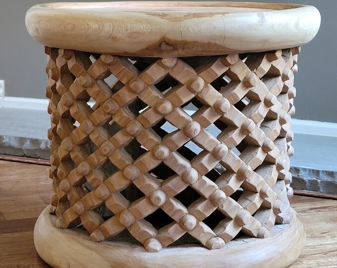 Massive Wood Bamileke Stool/hand Carved Stool/ Hand Crafted Side Table ...
