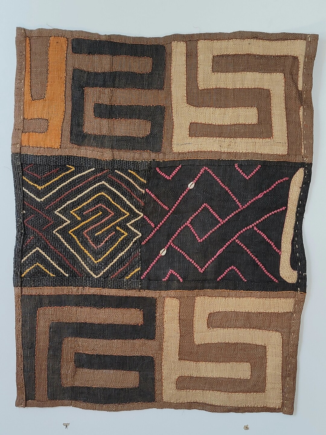 Kuba Cloth 27x22" / Raffia Textile/ African Raffia Cloth Hand Woven ...