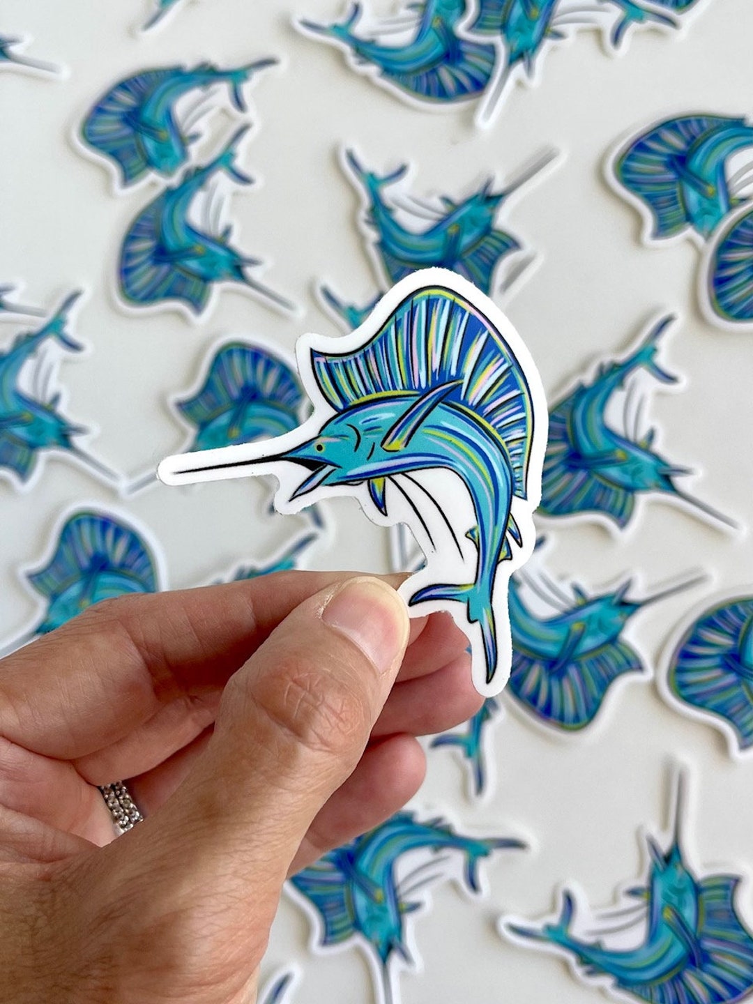 Fishing Sticker - Sailfish Sticker - Lilly Inspired - Fish Decal - Hand ...