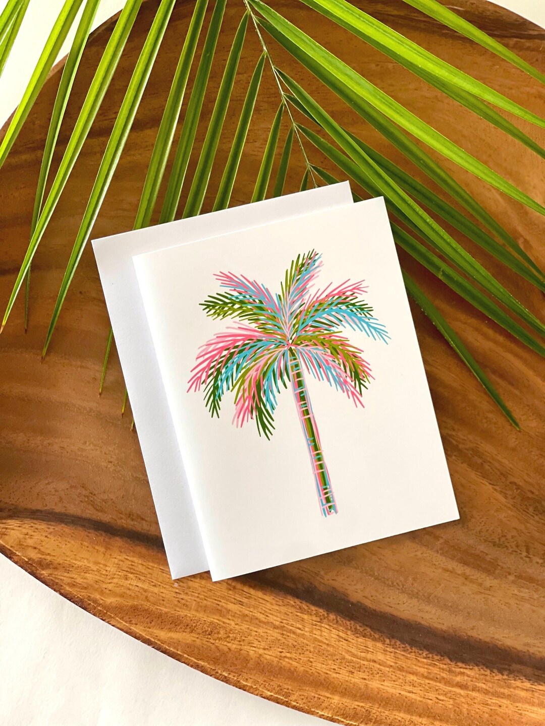 Palm Tree Greeting Cards-boxed Cards-beach Note Cards-hand Painted Palm ...
