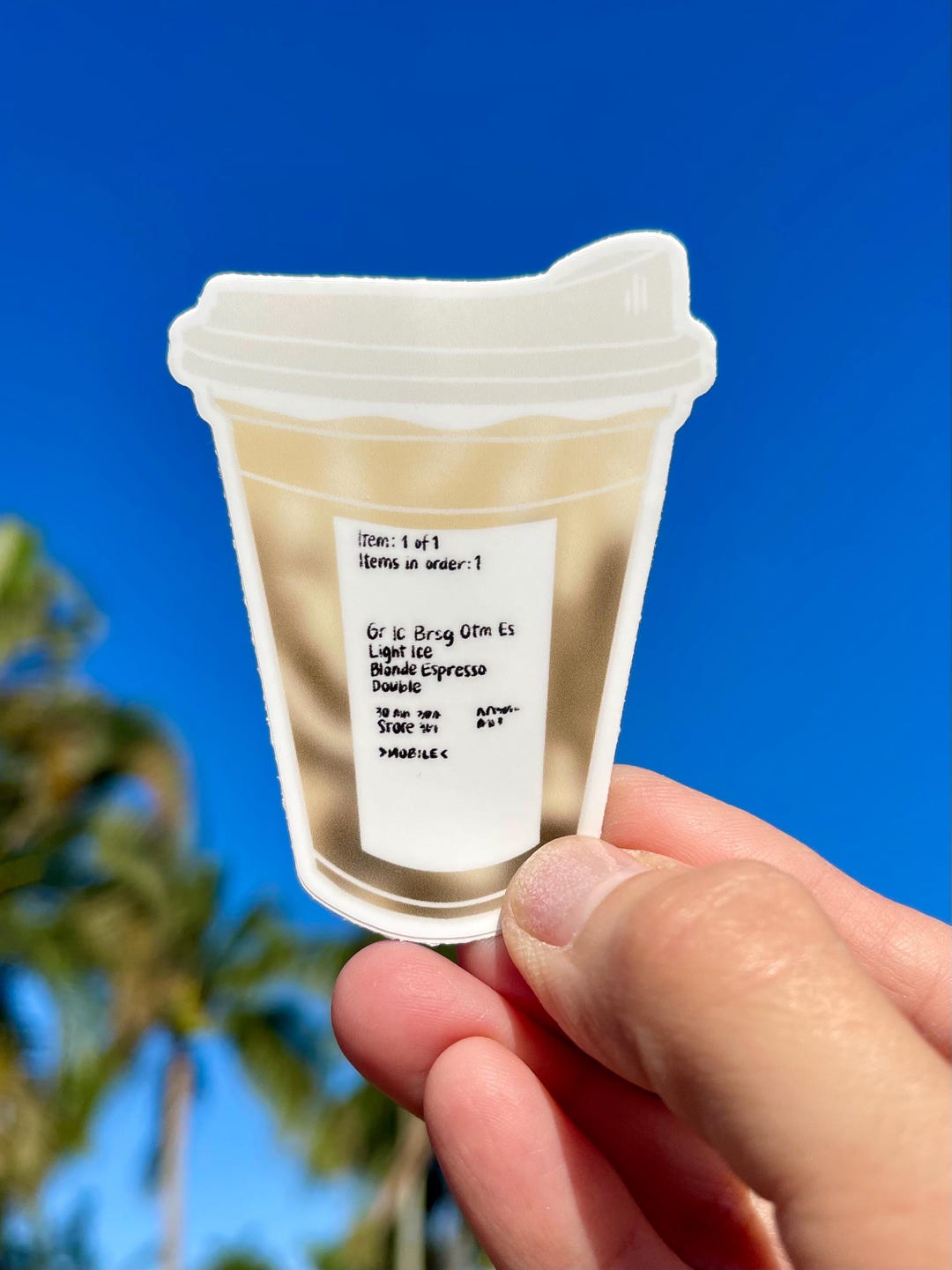 Iced Latte Sticker: Waterproof Coffee Decal - Etsy