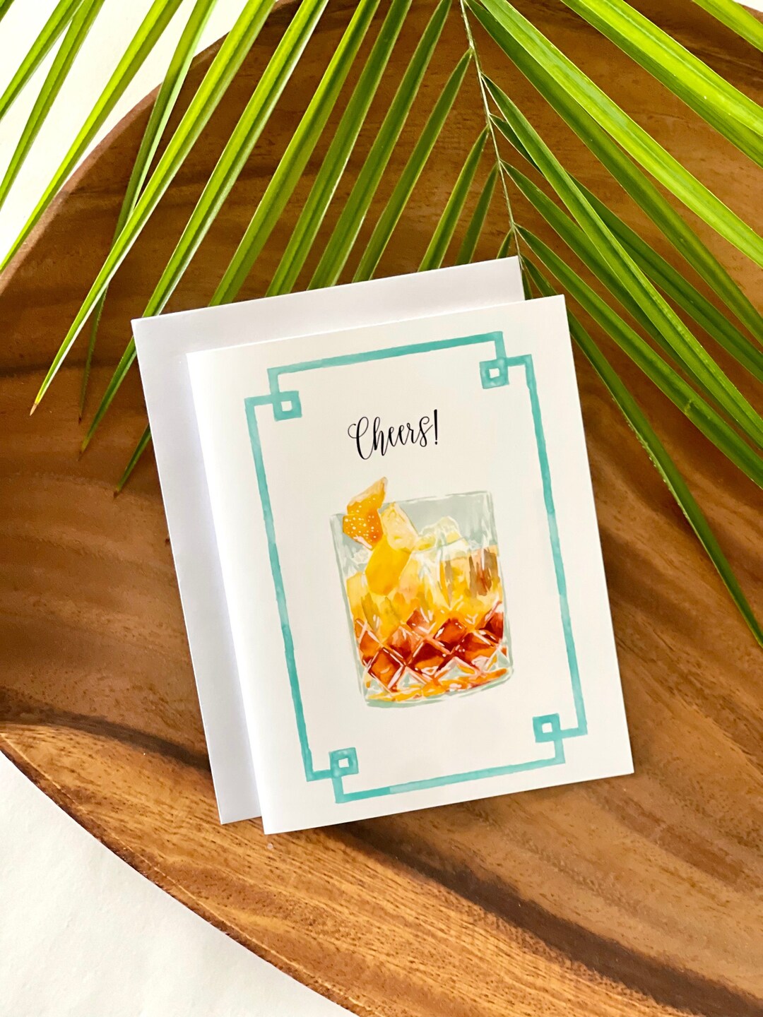 Old Fashioned Cocktail Card-watercolor Cocktails Cards-bourbon Lover ...