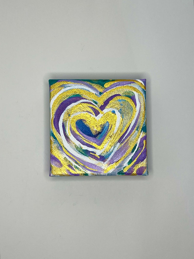 Abstract Heart Painting Mini Heart Canvas Valentine Heart - Etsy
