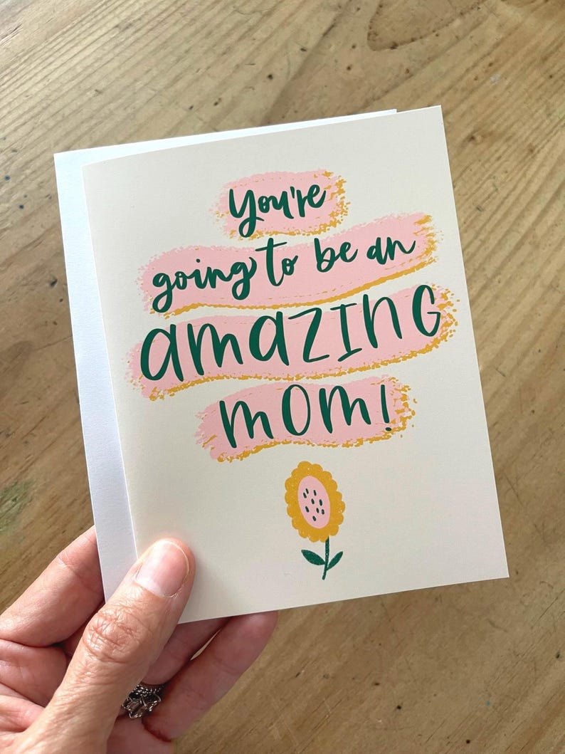 Baby Shower Card-new Mom Card-card for New Mother-amazing Mom Card-hand ...