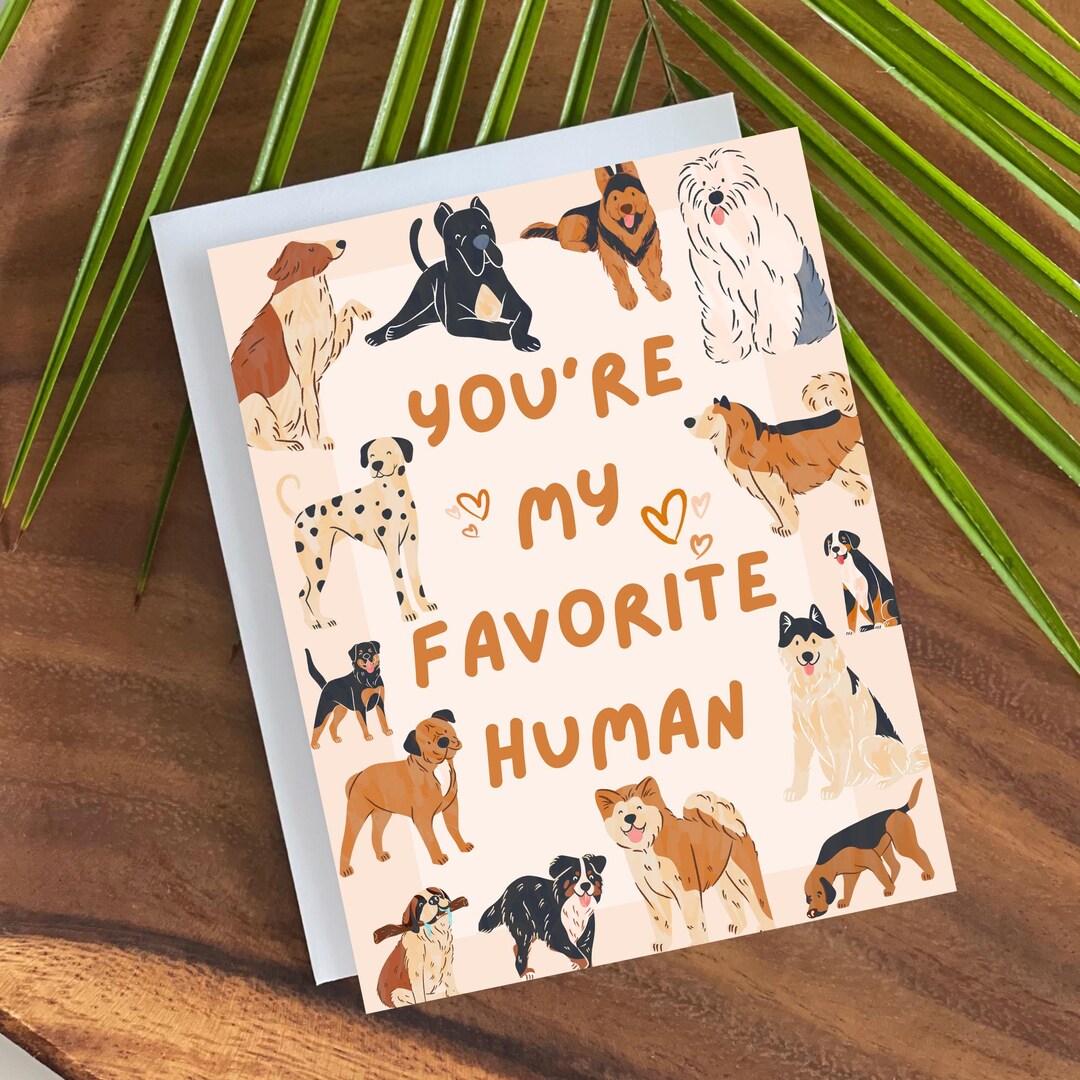 Card From Dog-favorite Human-funny Dog Card-card for Dog Lover-card ...
