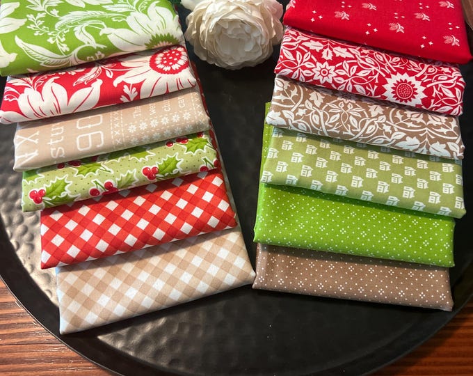 Christmas Stitched Fat Quarter Bundle by Fig Tree and Co. of Moda ...