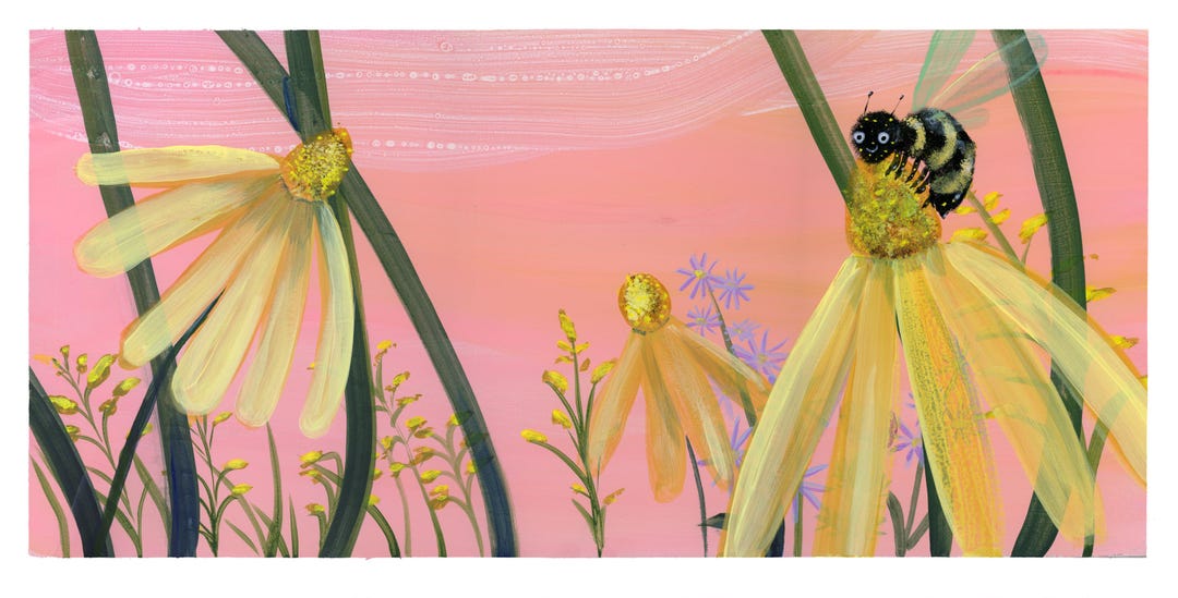 Signed Print. "lean on Us, Said the Flowers." - Etsy