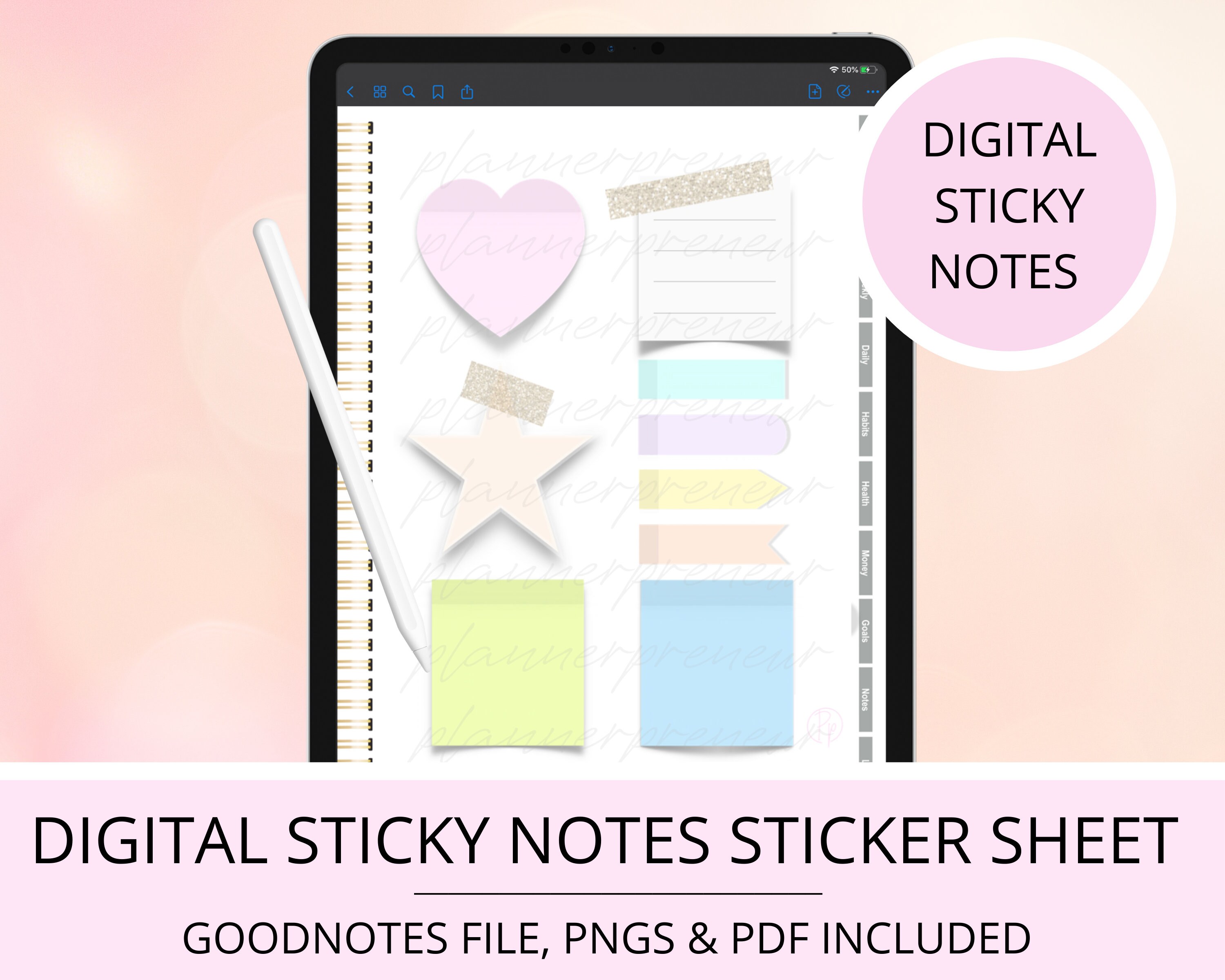 PLR Digital Stickers, Digital Sticky Notes, Digital Journal Stickers ...