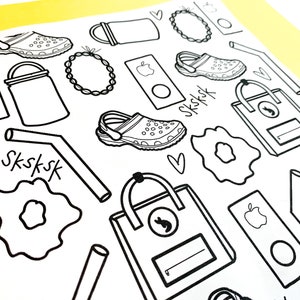 Hand Drawn VSCO Girl Coloring Page - Etsy