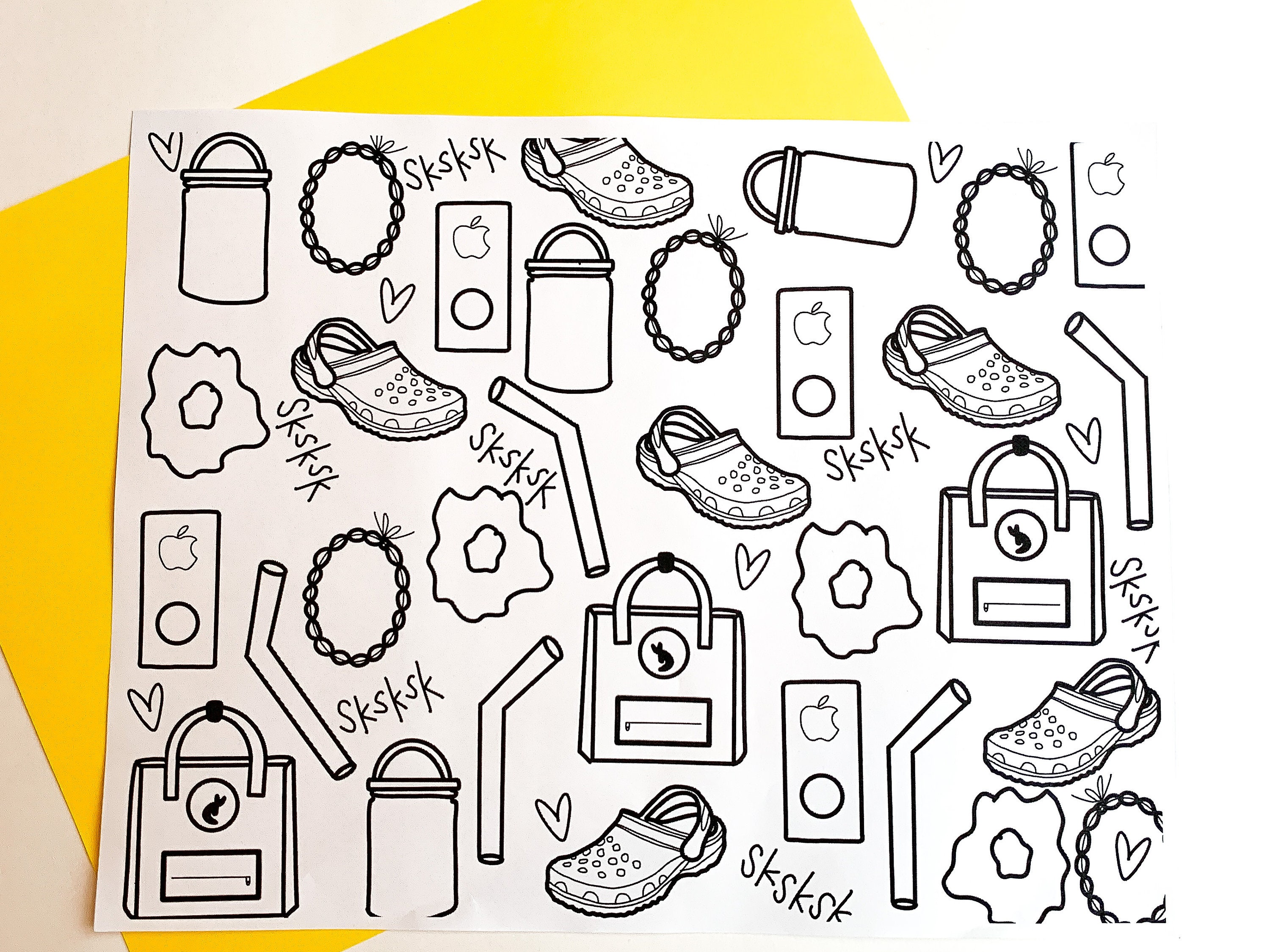 Hand Drawn VSCO Girl Coloring Page - Etsy