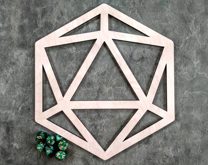 D20 Wall Decor, Wooden D20, Icosahedron, Dice Wall Art, Dice Wall Decor, Dice Wall Art, D20, RPG ...