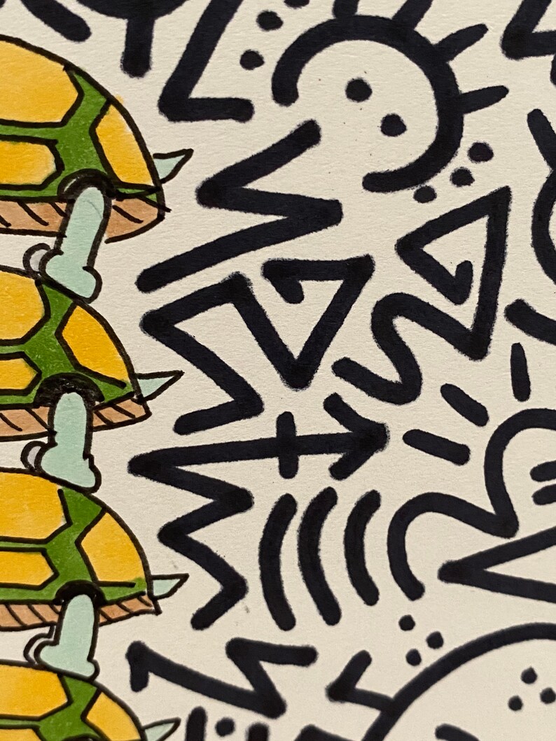 Turtle Artturtle Stackin Doodlecopic and Sharpie Marker Art | Etsy