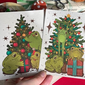 BUNDLE Frogmas Cards | Recycled Paper Postcard | Frog Themed Christmas ...