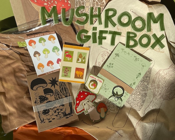 Mushroom Gift Box Gift Box Filled With Mushroom Themed - Etsy
