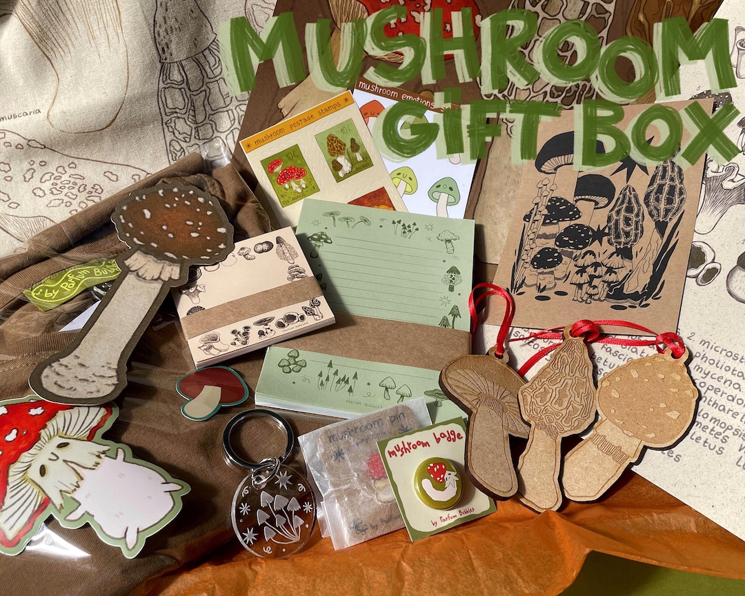 Mushroom Gift Box Gift Box Filled With Mushroom Themed Goodies - Etsy