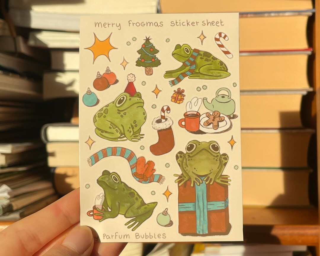 Merry Frogmas Stickersheet Vinyl Stickersheet - Etsy