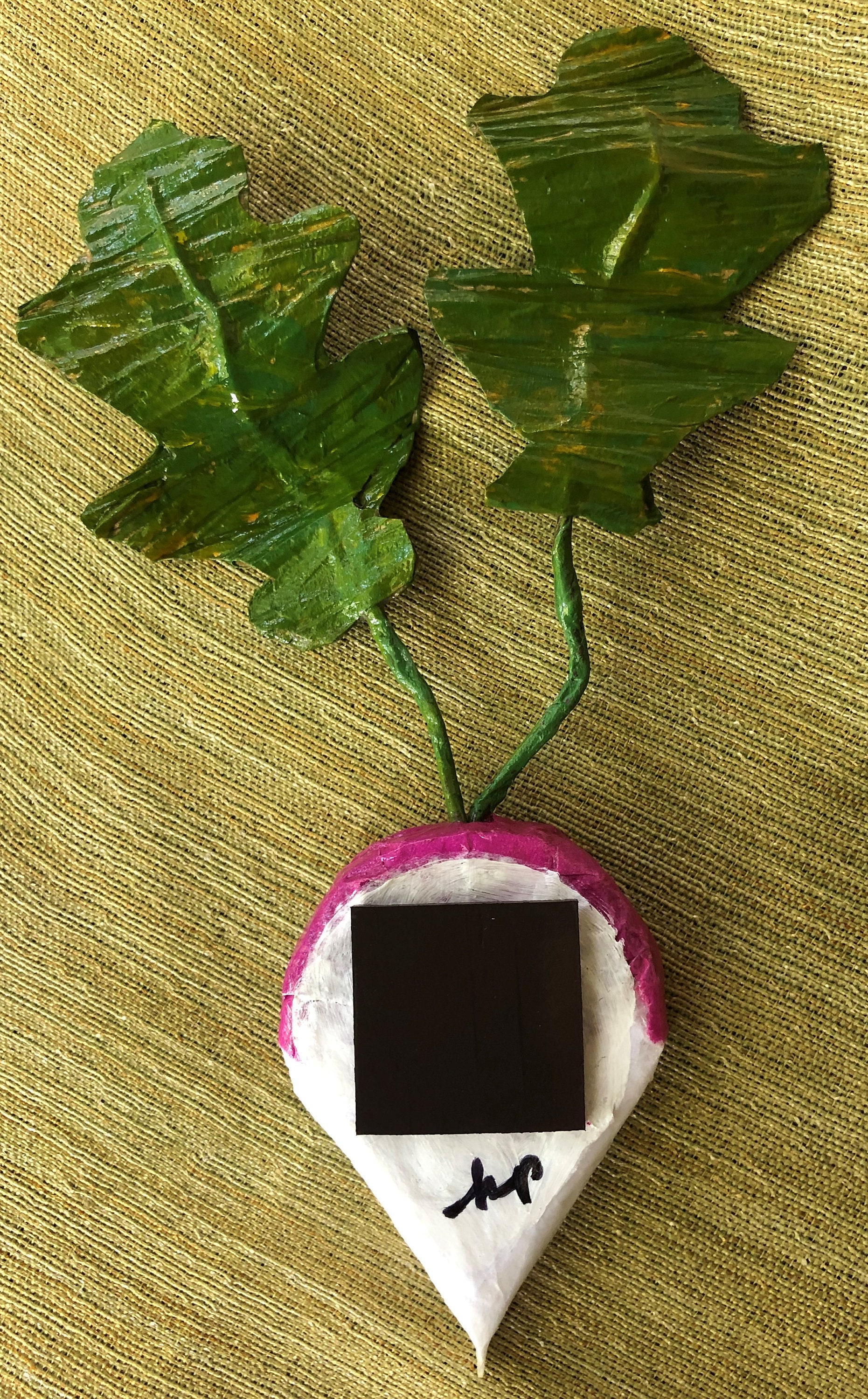 Turnip Magnet, Handmade, Tissue Paper and Mixed Media - Etsy