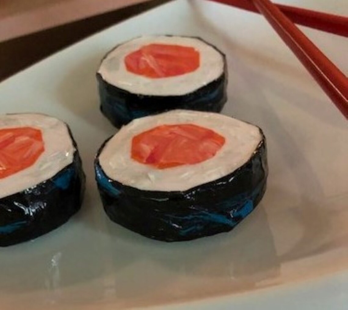 Sushi Magnet, Handmade, Papier Mache (single) - Etsy