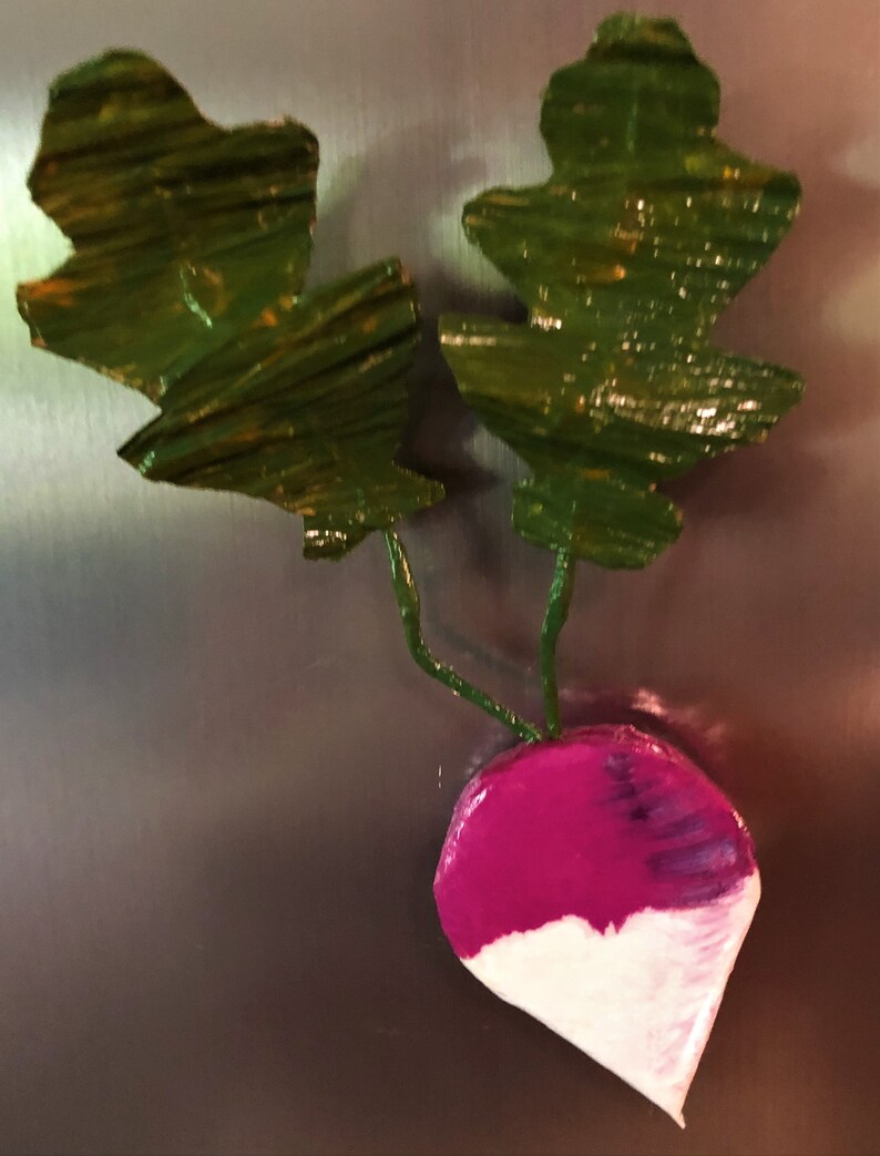 Turnip Magnet, Handmade, Tissue Paper and Mixed Media - Etsy