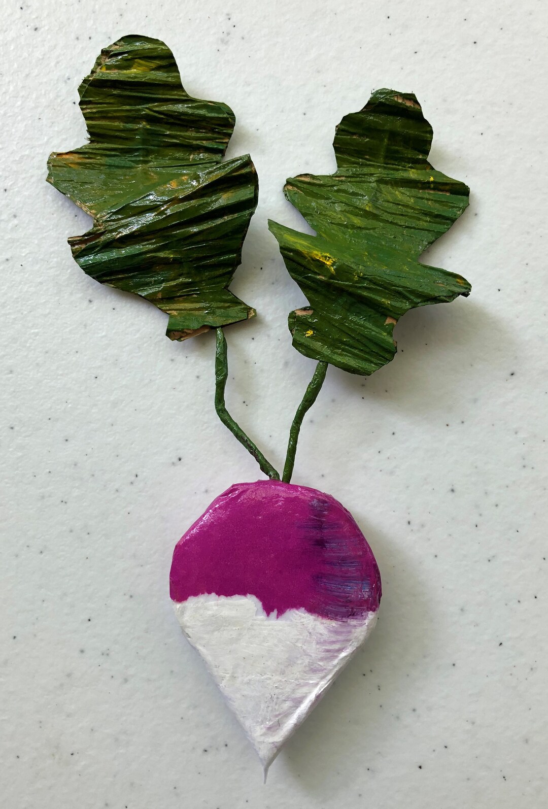 Turnip Magnet, Handmade, Tissue Paper and Mixed Media - Etsy