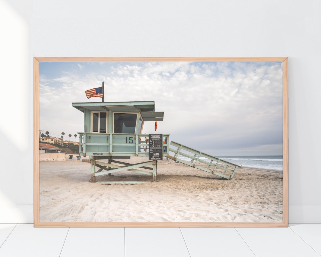Lifeguard Art, Beach Lifeguard Stand, Beach House Decor, California ...