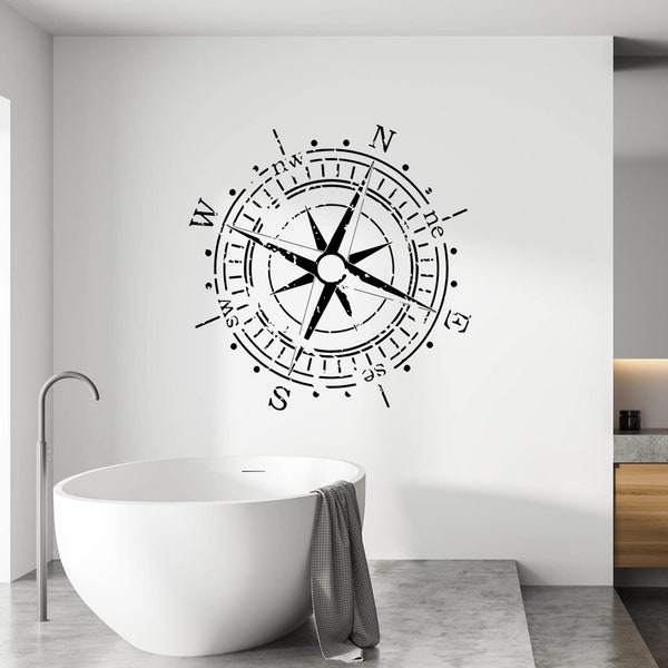 Compass Wall Decal - Etsy