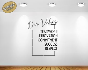 Our Values Wall Decal - Etsy Canada