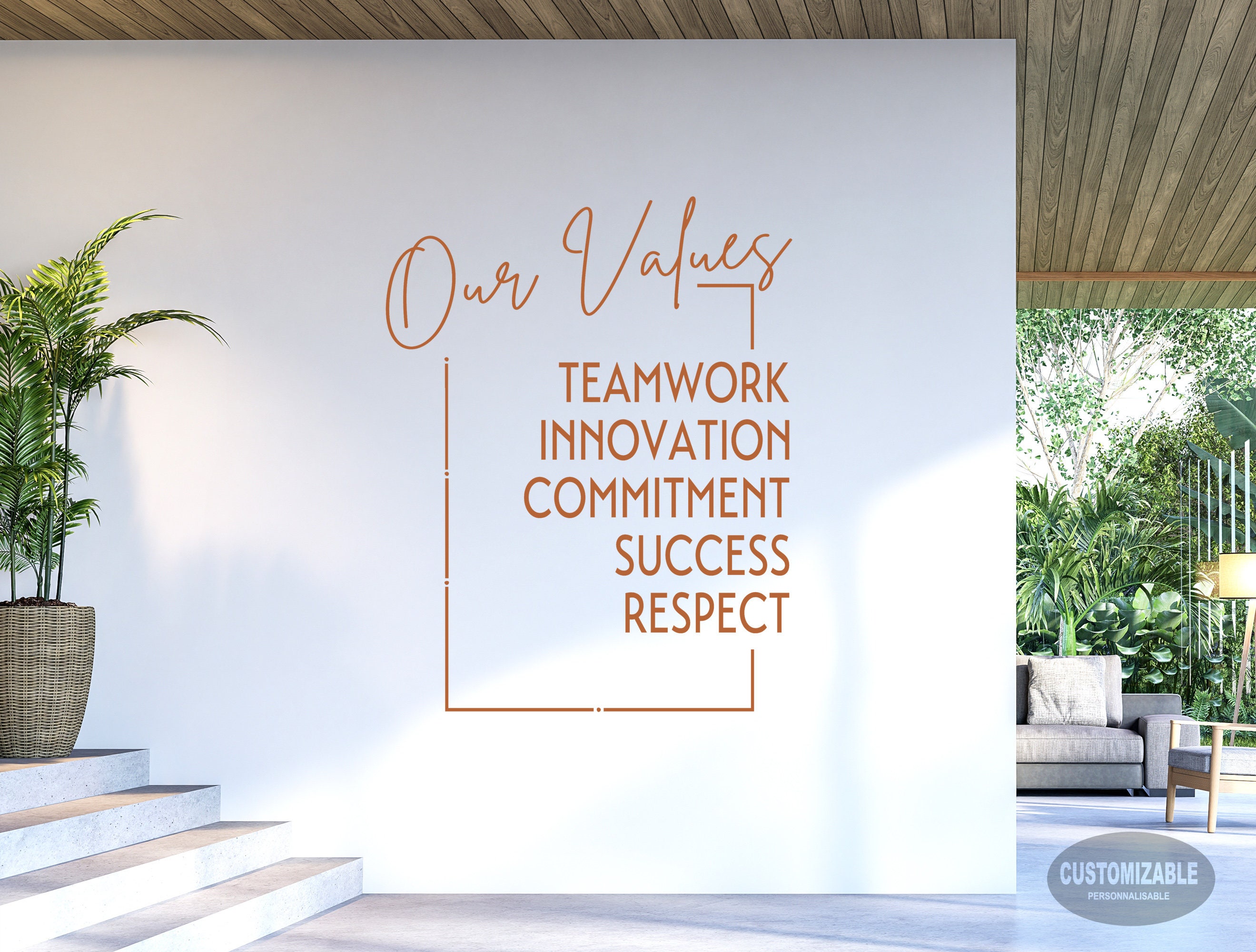 Our Values Custom Wall Decal Select 5 Words Personalized - Etsy UK